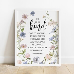 Ephesians 4:32 KJV Bible Verse Wall Art, Printable Wall Art, Floral ...