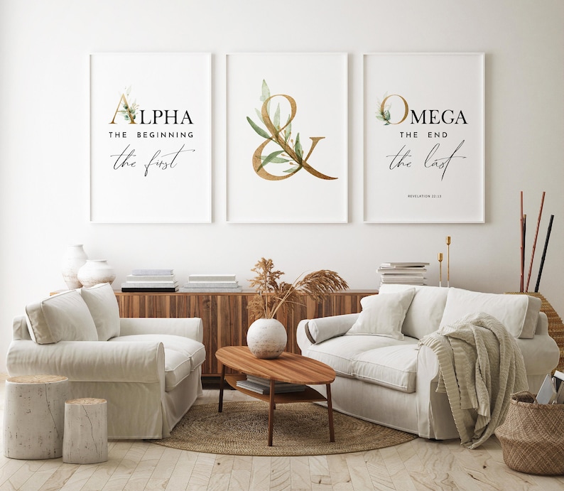 Revelation 22:13 Alpha and Omega Bible Verse Wall Art | Etsy