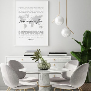 Hebrews 12:1-3 World Map Bible Verse Wall Art, Printable Wall Art ...