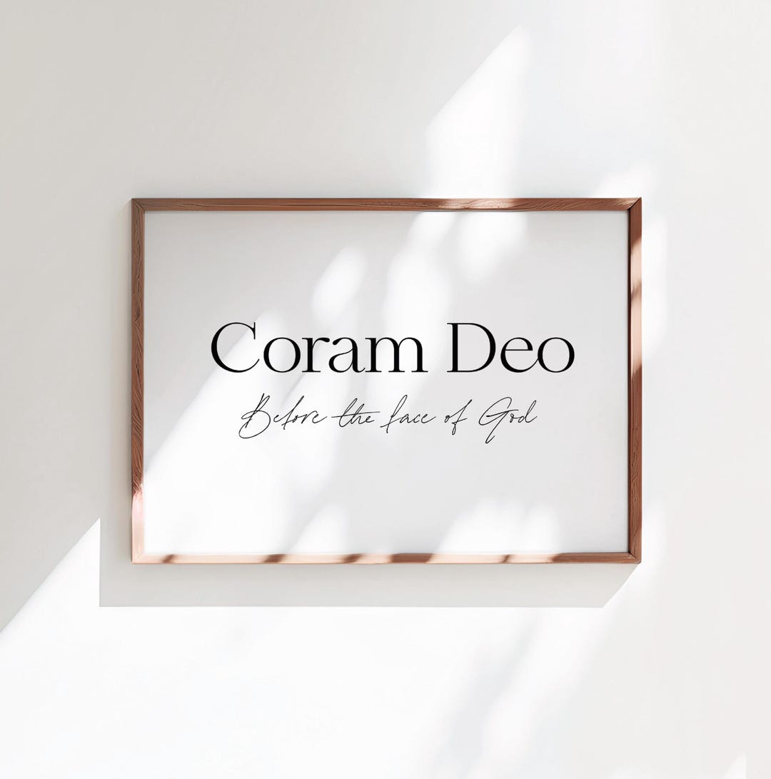Coram Deo Christian Wall Art, Horizontal Print Download, Printable Wall ...
