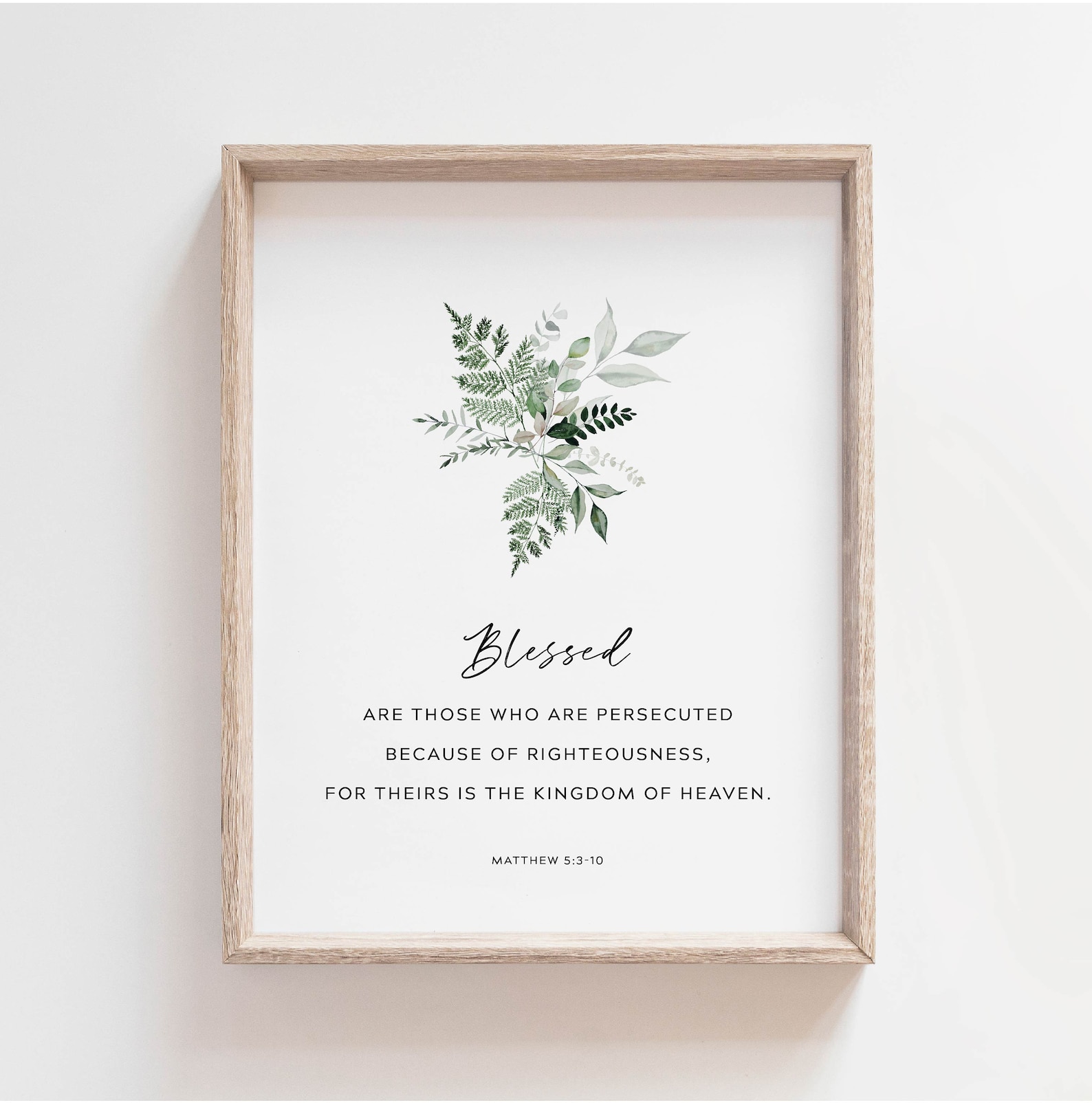 Matthew 5:3-10 the Beatitudes Bundle, Bible Verse Wall Art, Set of 8 ...
