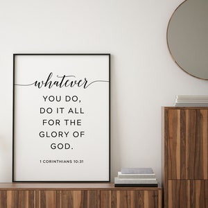 1 Corinthians 10:31 for the Glory of God Bible Verse Wall Art ...