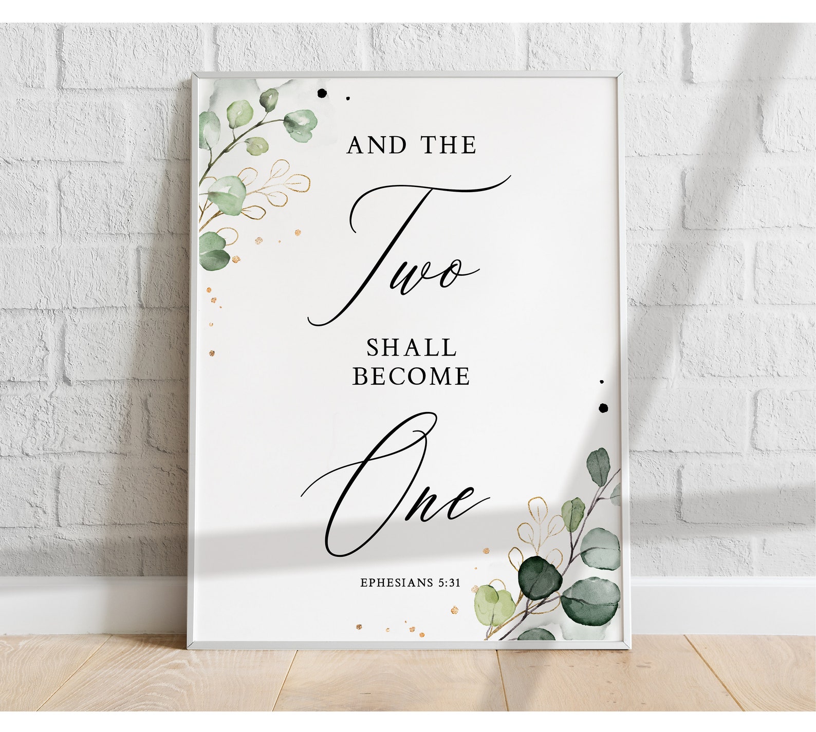 Ephesians 5:31 Two Shall Become One Bible Verse Printable Wall - Etsy