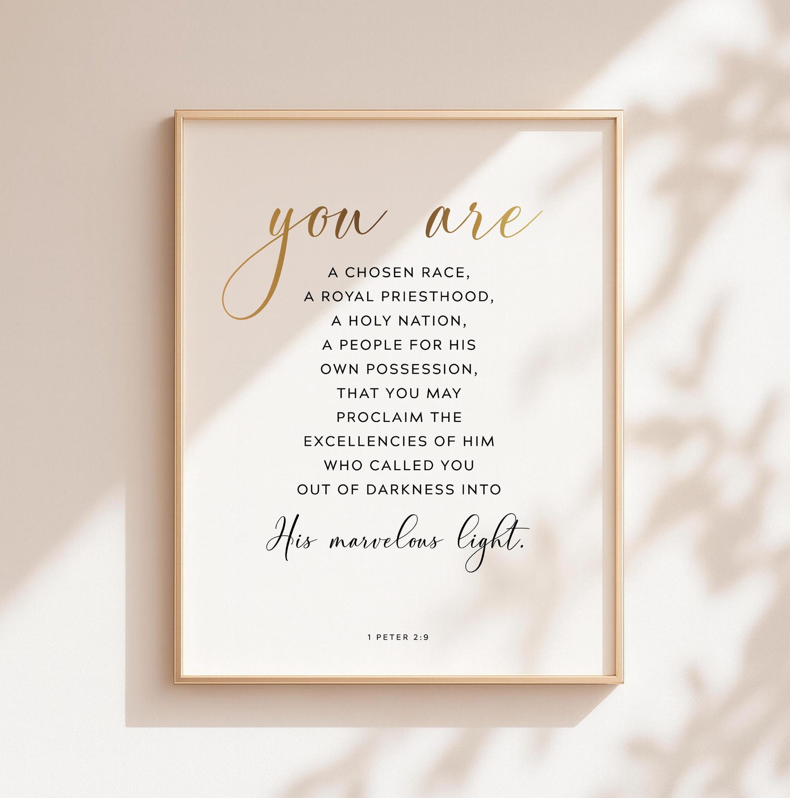 1 Peter 2:9 Bible Verse Printable Wall Art, Bible Verse Poster ...