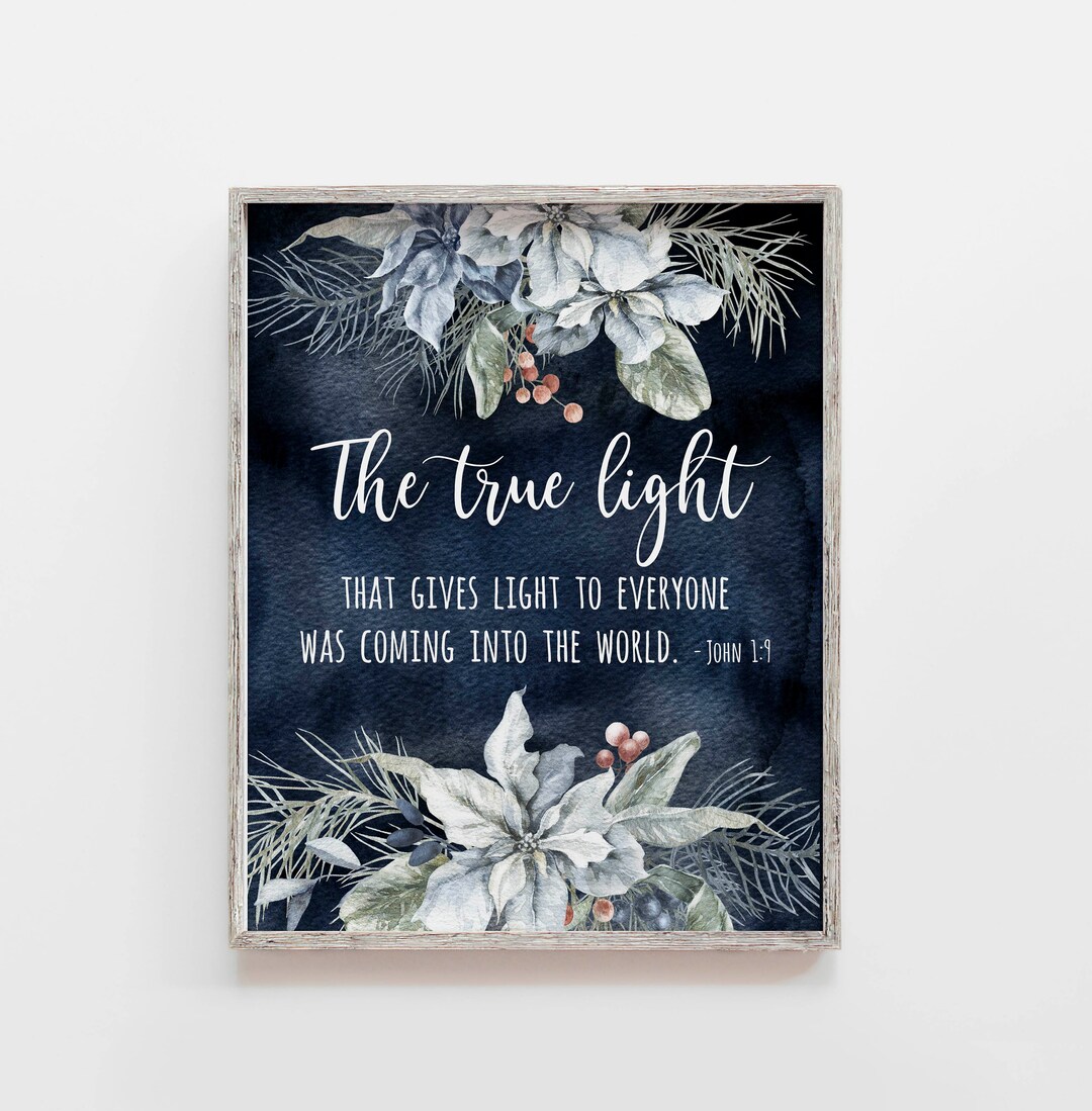 John 1:9 the True Light Christmas Printables, Christmas Card Download ...