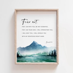 Isaiah 41:10 Fear Not Scripture Printable Wall Art, Bible Verse Print ...