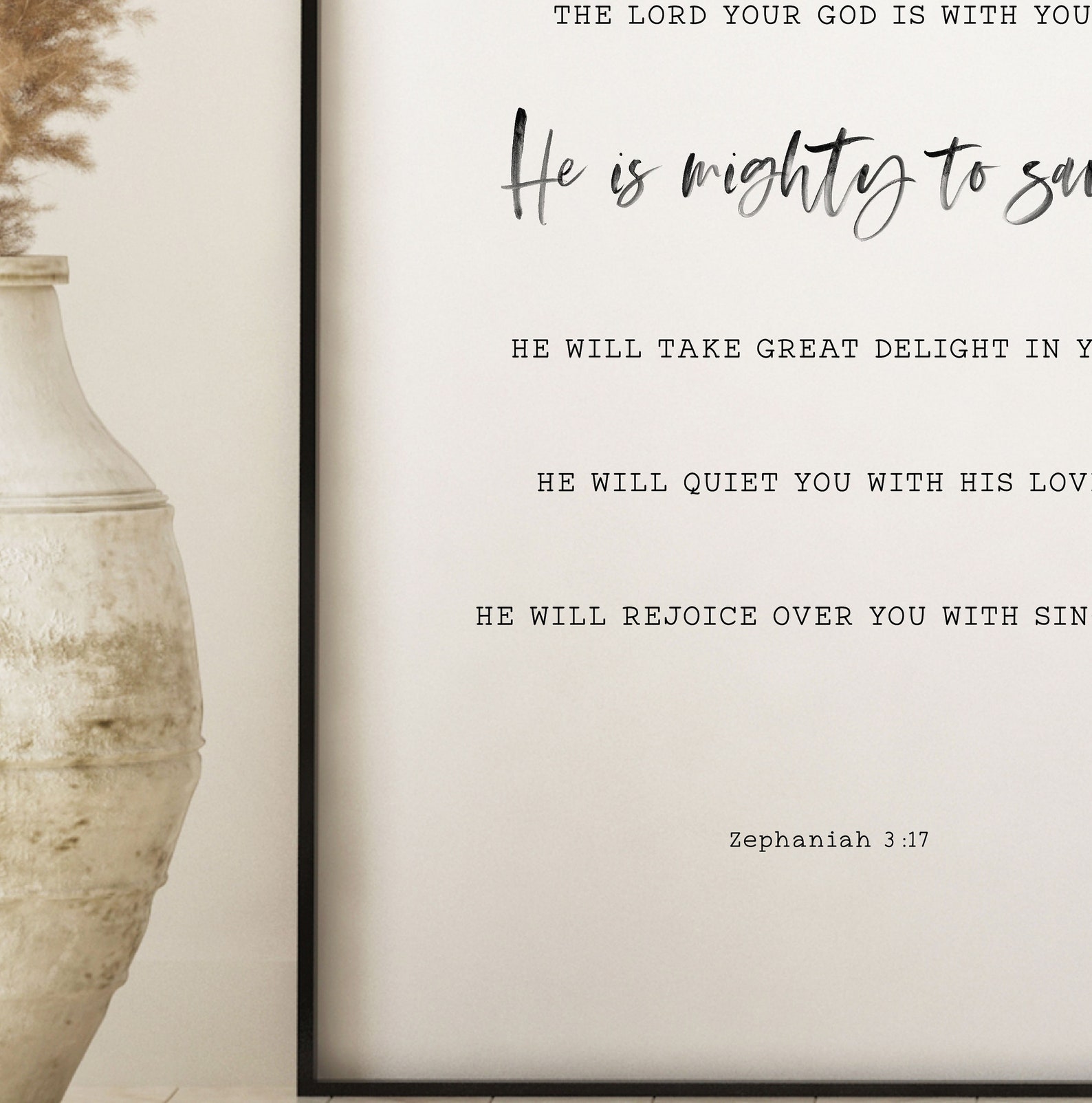 Zephaniah 3:17 Mighty to Save Bible Verse Print Printable - Etsy