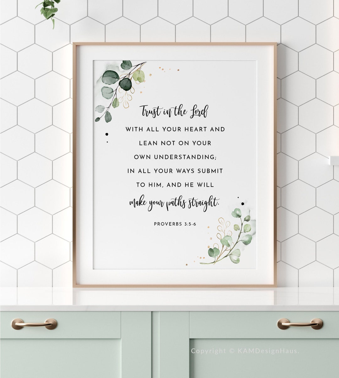 Proverbs 3:5-6 Trust in the Lord Bible Verse Wall Art, Printable Wall ...