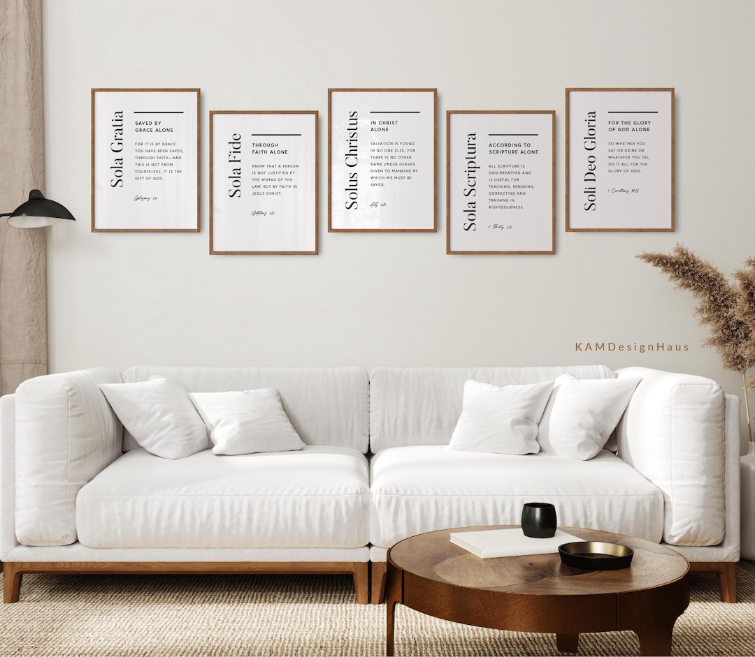 The 5 Solas Wall Art, Scripture Printable Wall Art, Christian Digital ...