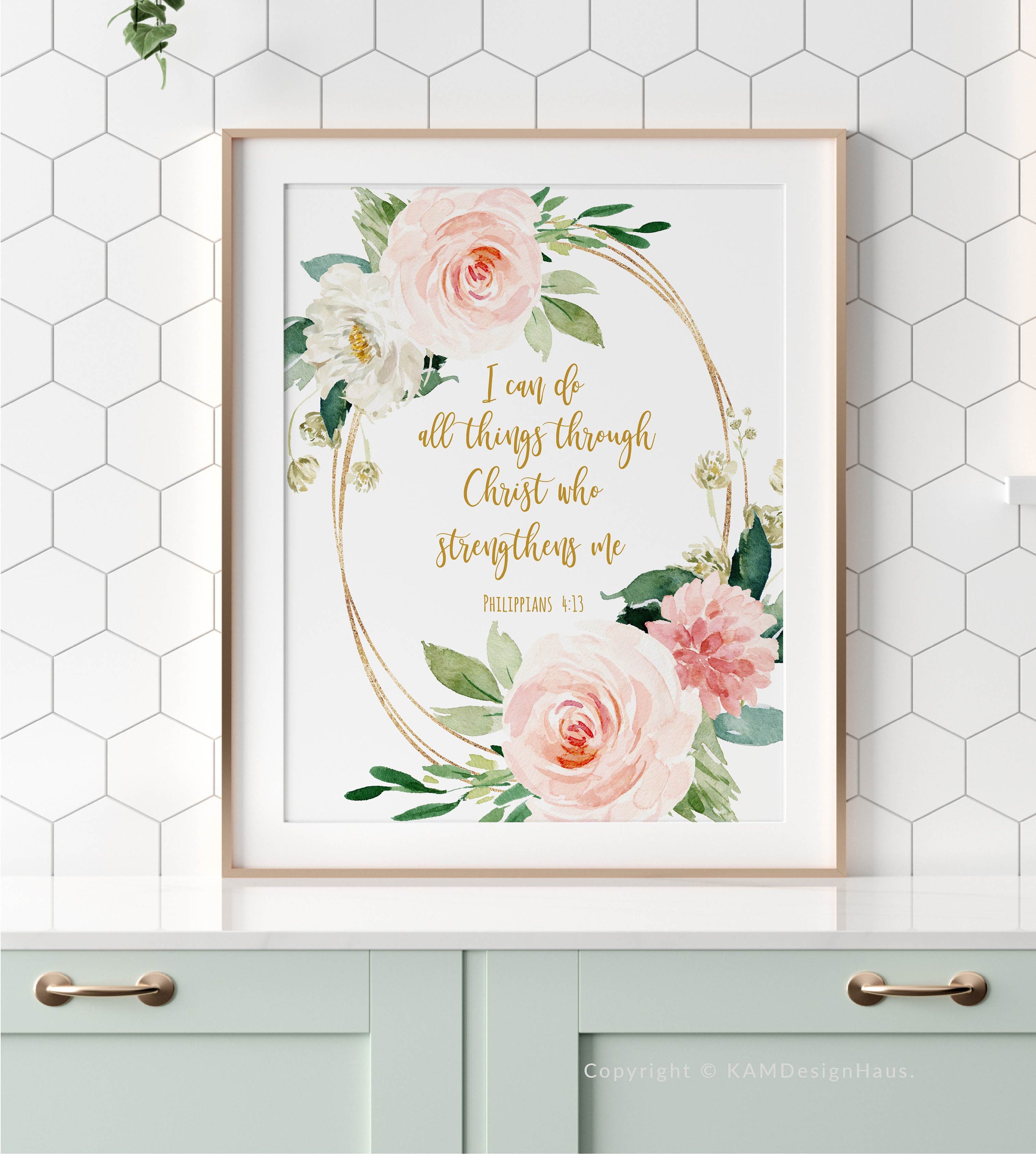 Philippians 4:13 I Can Do Scripture Printable Wall Art Bible - Etsy