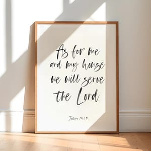 Joshua 24:15 We Will Serve the Lord Bible Verse Wall Art, Printable ...