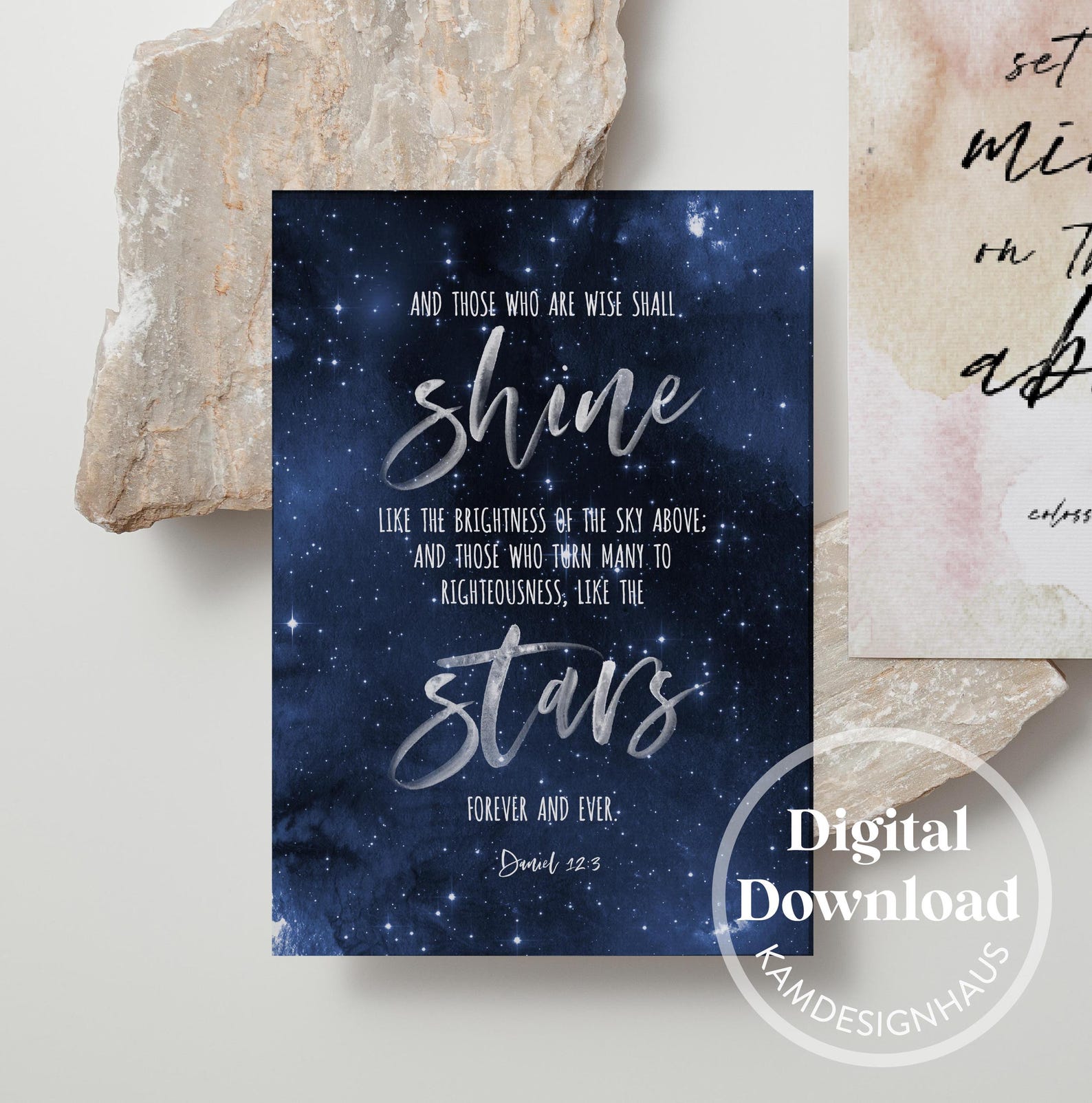 Daniel 12:3 Like the Stars Bible Verse Wall Art, Bible Verse Print ...