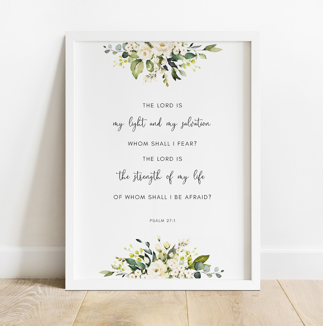 Psalm 27:1 the Lord Bible Verse Wall Art, Printable Wall Art, Scripture ...