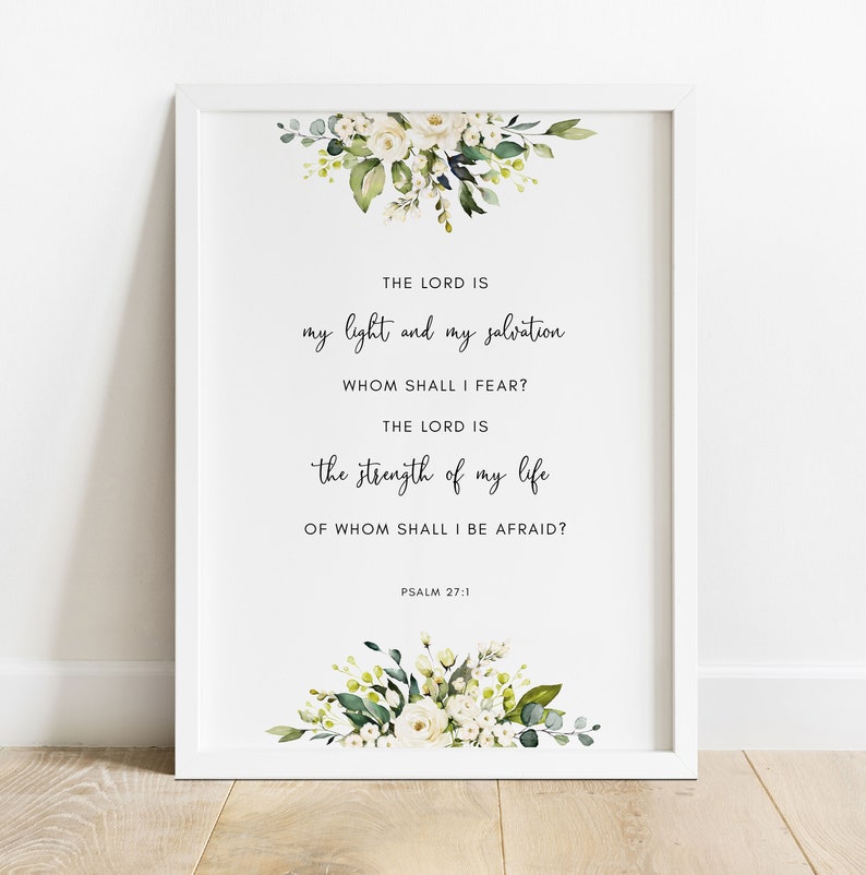 Psalm 27:1 the Lord Bible Verse Wall Art Printable Wall Art | Etsy
