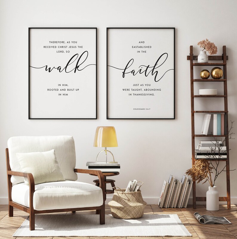 Colossians 2:6-7 Walk in Him Bible Verse Printable Wall Art - Etsy