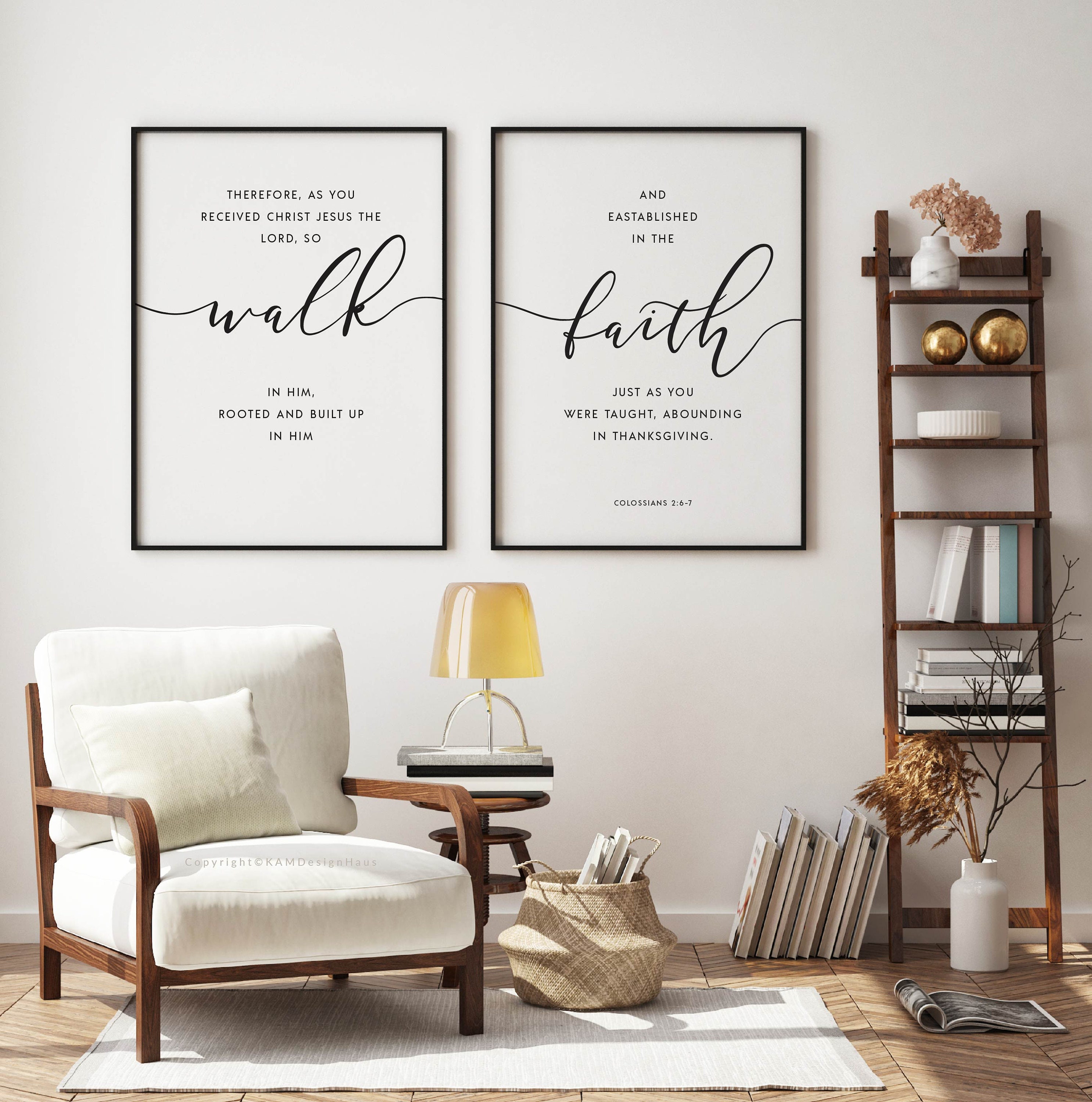 Colossians 2:6-7 Walk in Him Bible Verse Printable Wall Art | Etsy