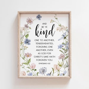 Ephesians 4:32 KJV Bible Verse Wall Art, Printable Wall Art, Floral ...