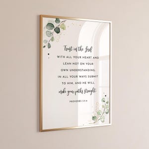 Proverbs 3:5-6 Trust in the Lord Bible Verse Wall Art, Printable Wall ...