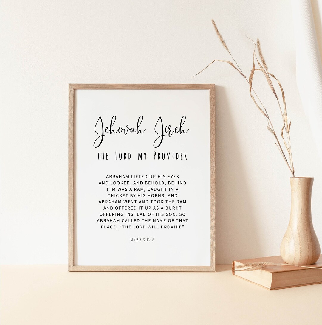 Jehovah Jireh the Lord My Provider Bible Verse Print - Etsy