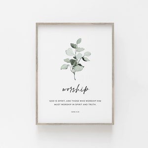 John 4:24 Set of 3 Praise Worship Bible Verse Wall Art, Set of 3 ...