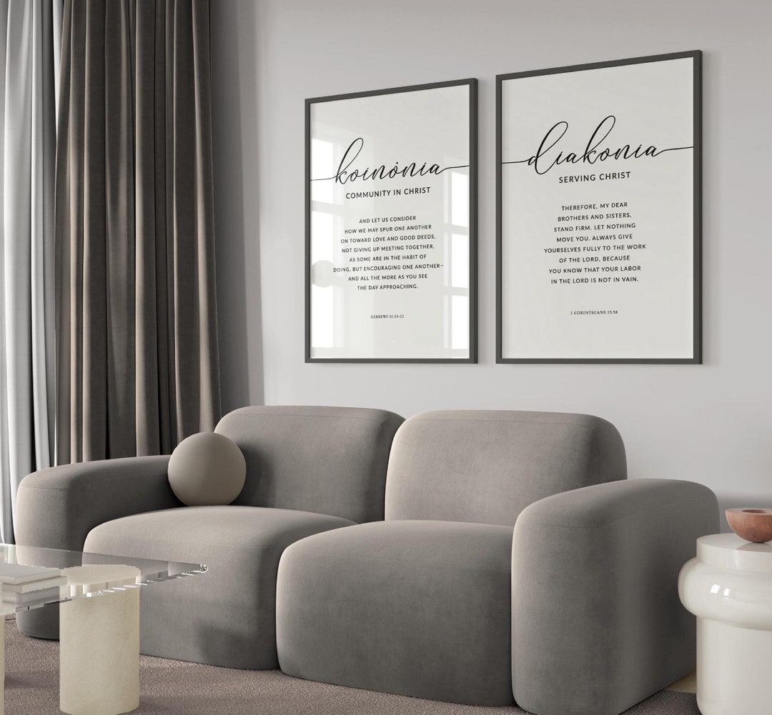 Hebrews 10:24-25 Koinonia Diakonia Bible Verse Printable Wall Art ...