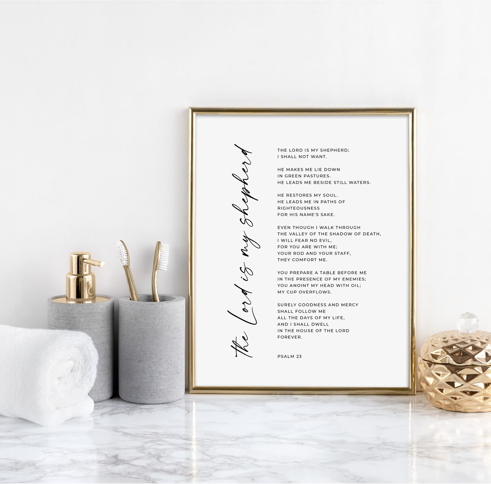 Psalm 23 Modern Bible Verse Wall Art the Lord is My Shepherd | Etsy