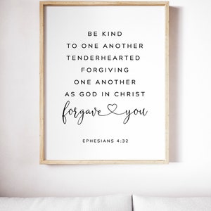 Ephesians 4:32 Scripture Printable Wall Art, Bible Verse Digital Print ...