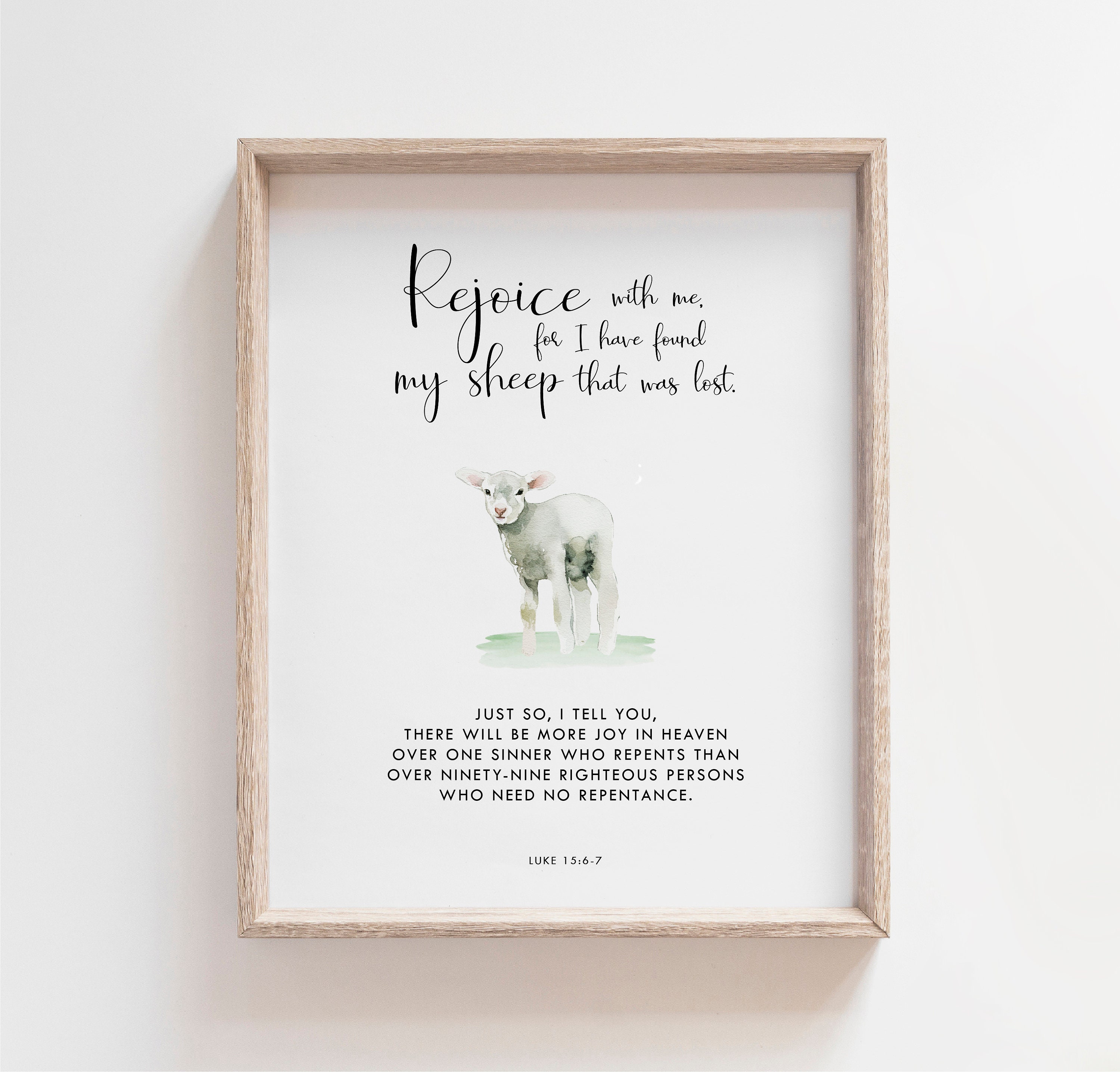 Luke 15:6-7 My Sheep Bible Verse Printable Wall Art Bible | Etsy
