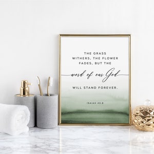 Isaiah 40:8 the Grass Withers Bible Verse Wall Art, Printable Wall Art ...