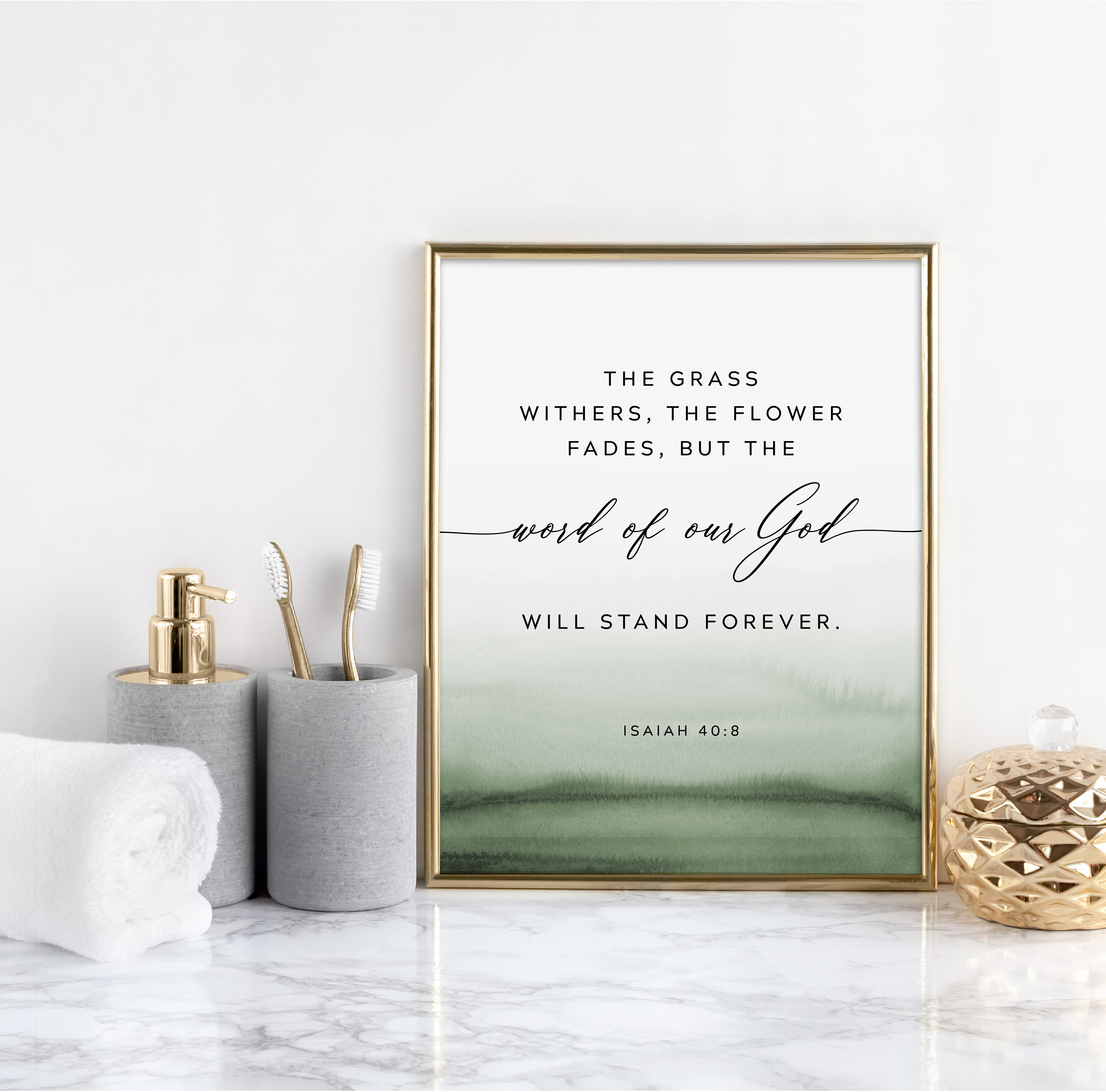 Isaiah 40:8 The Grass Withers Bible Verse Wall Art Printable | Etsy