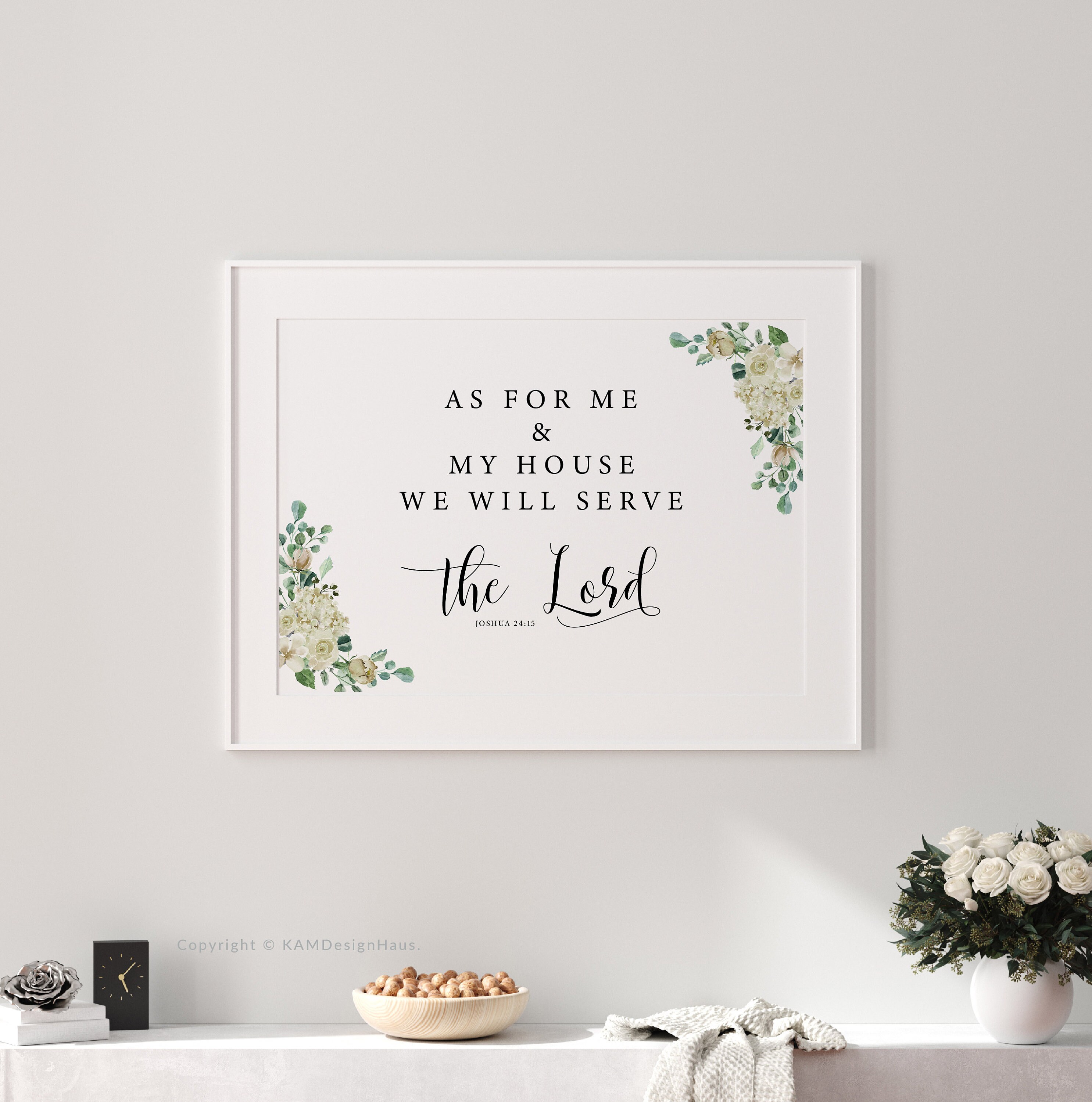 Joshua 24:15 Scripture Wall Art Printable Wall Art Christian - Etsy