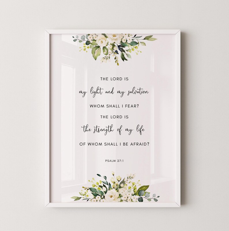 Psalm 27:1 the Lord Bible Verse Wall Art, Printable Wall Art, Scripture ...
