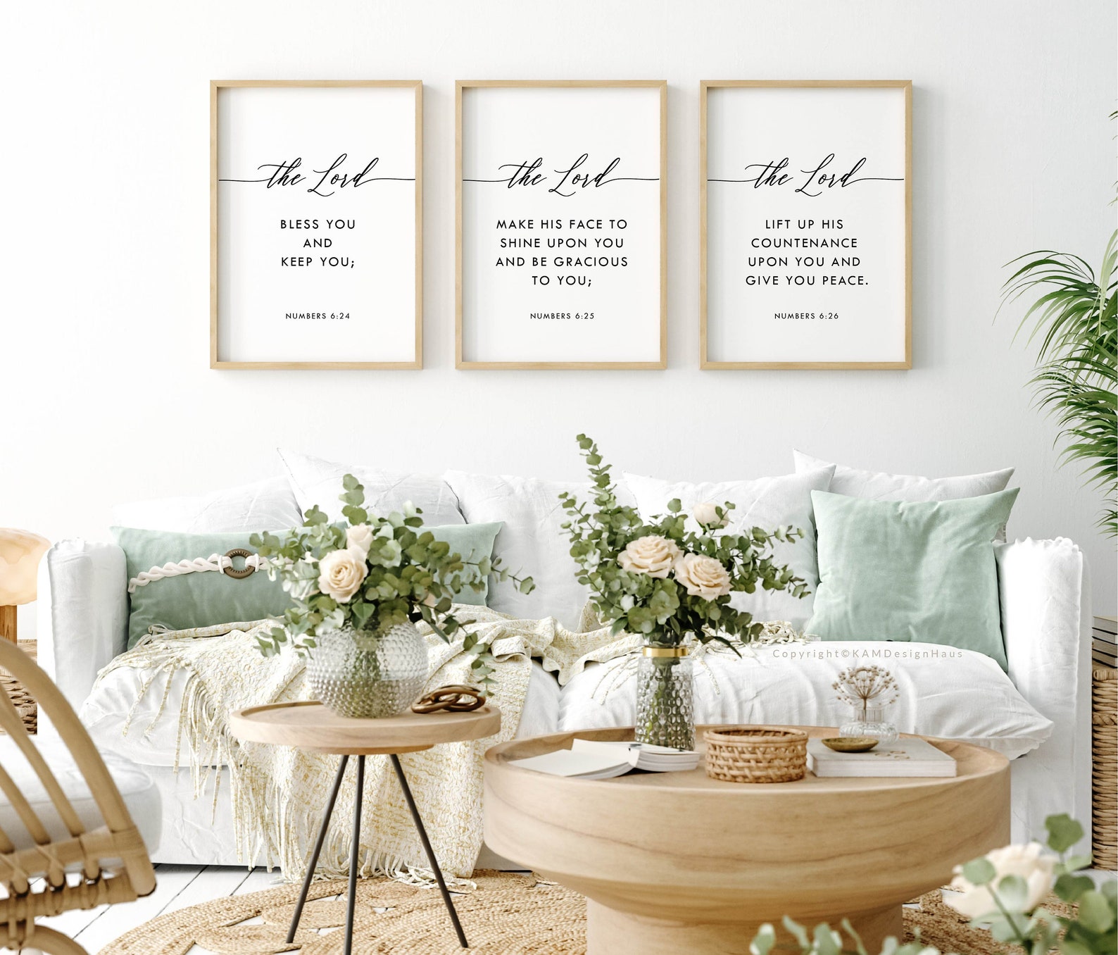 Set of 3 Bible Verse Wall Art Printable Scripture Numbers - Etsy