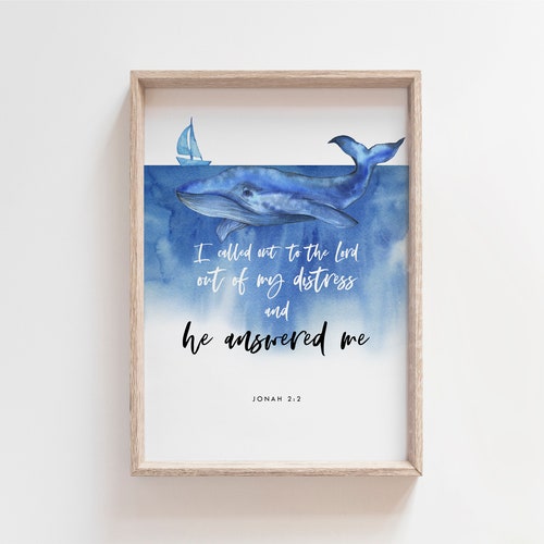 Jonah 2:2 He Answered Me Bible Verse Wall Art Printable - Etsy