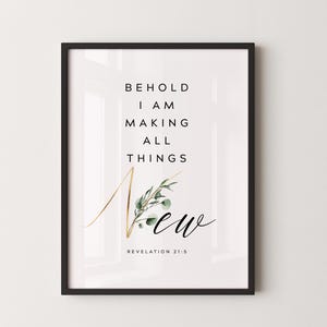 Revelation 21:5 Making All Things New Bible Verse Printable Wall Art ...