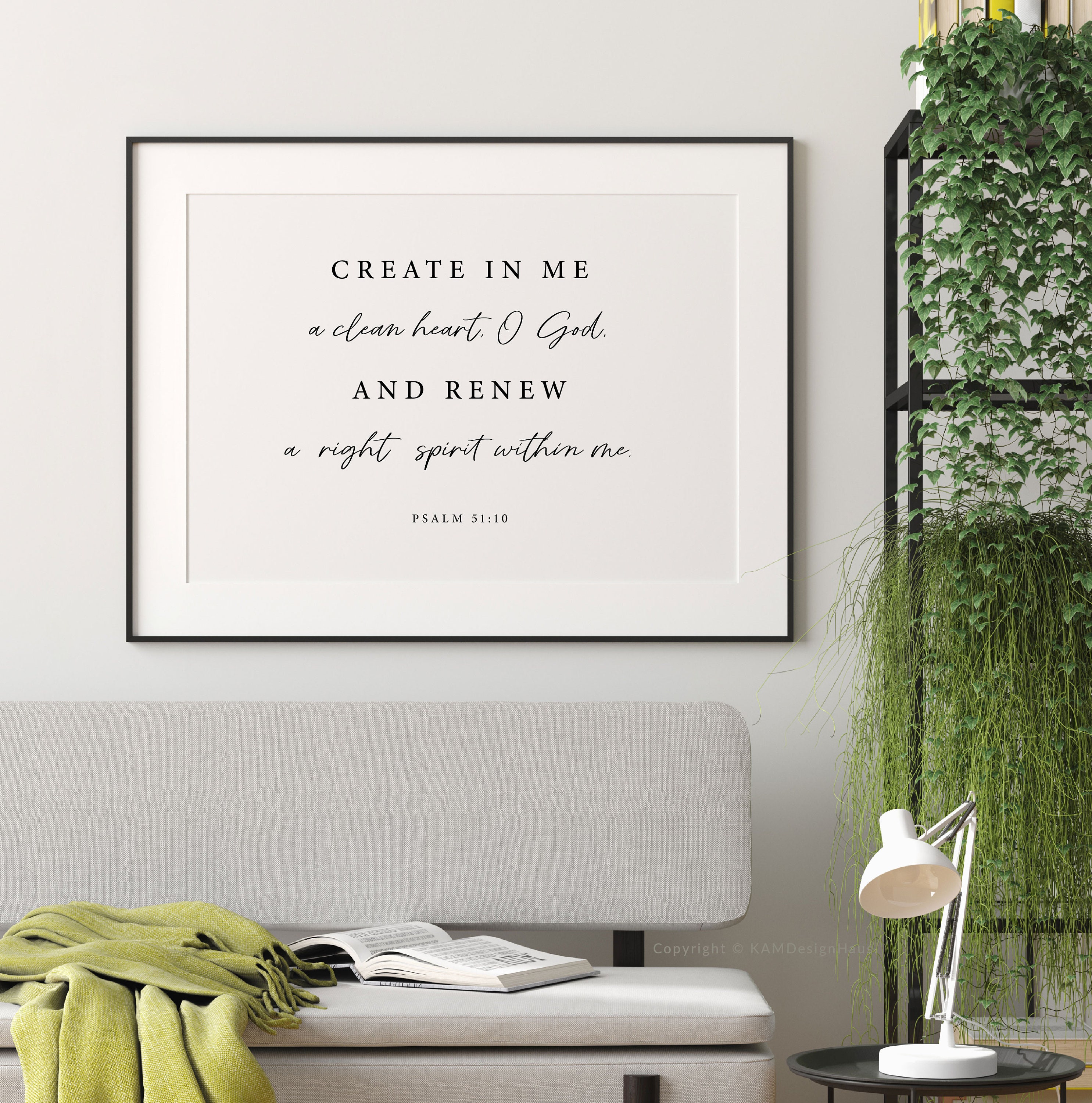 Psalm 51:10 A Set of 2 Scripture Wall Art Printable Wall Art - Etsy