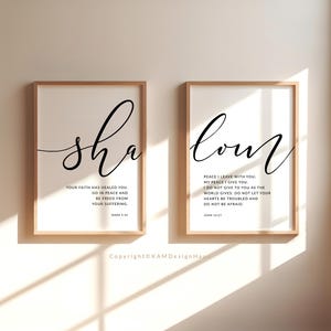 Shalom Bible Verse Wall Art, Set of 2 Scripture Print Download ...