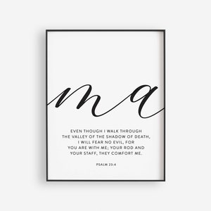 Psalm 23:4 Immanuel Bible Verse Wall Art Set of 4 Printables - Etsy
