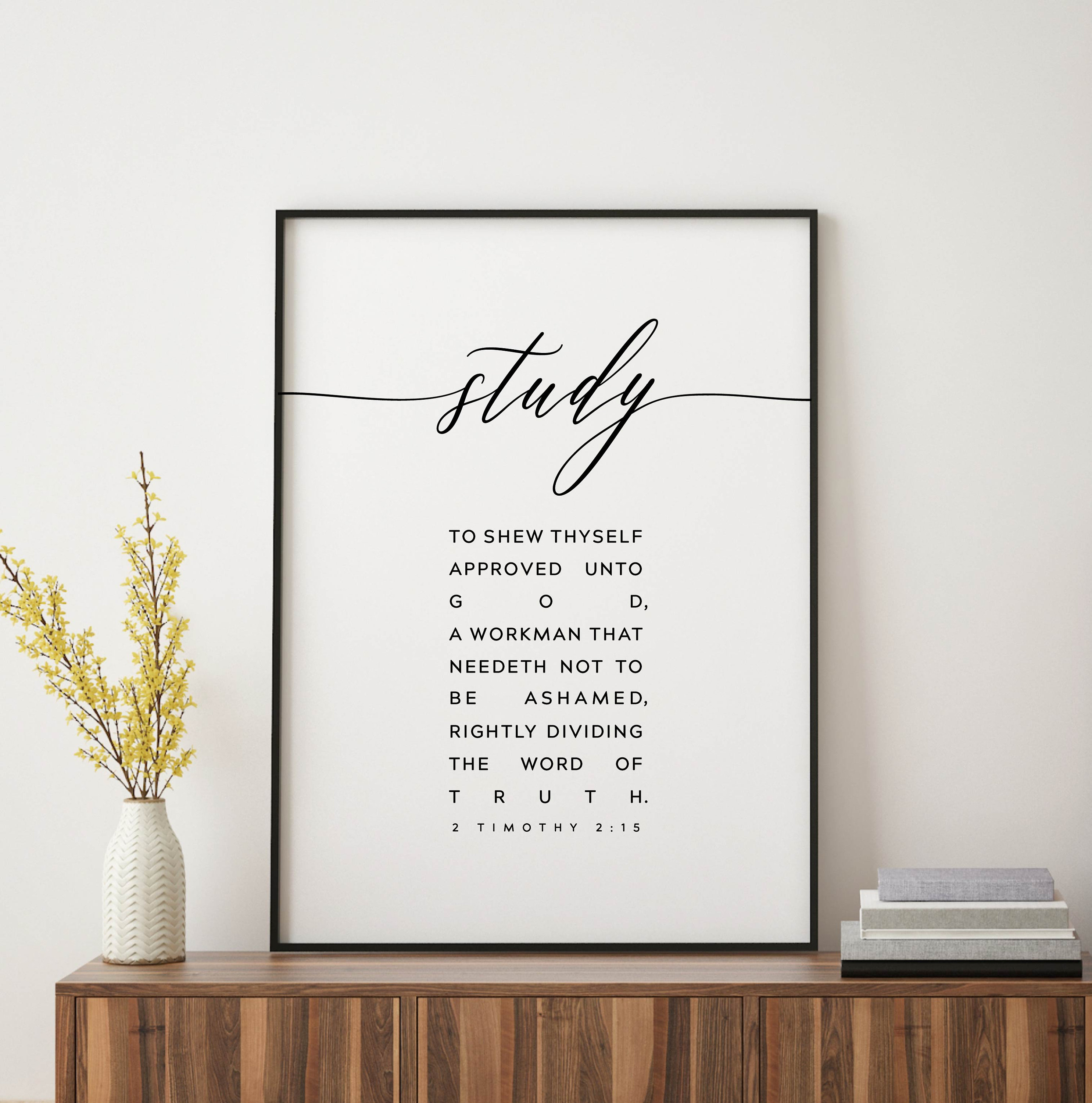 2 Timothy 2:15 KJV Study Bible Verse Printable Wall Art - Etsy