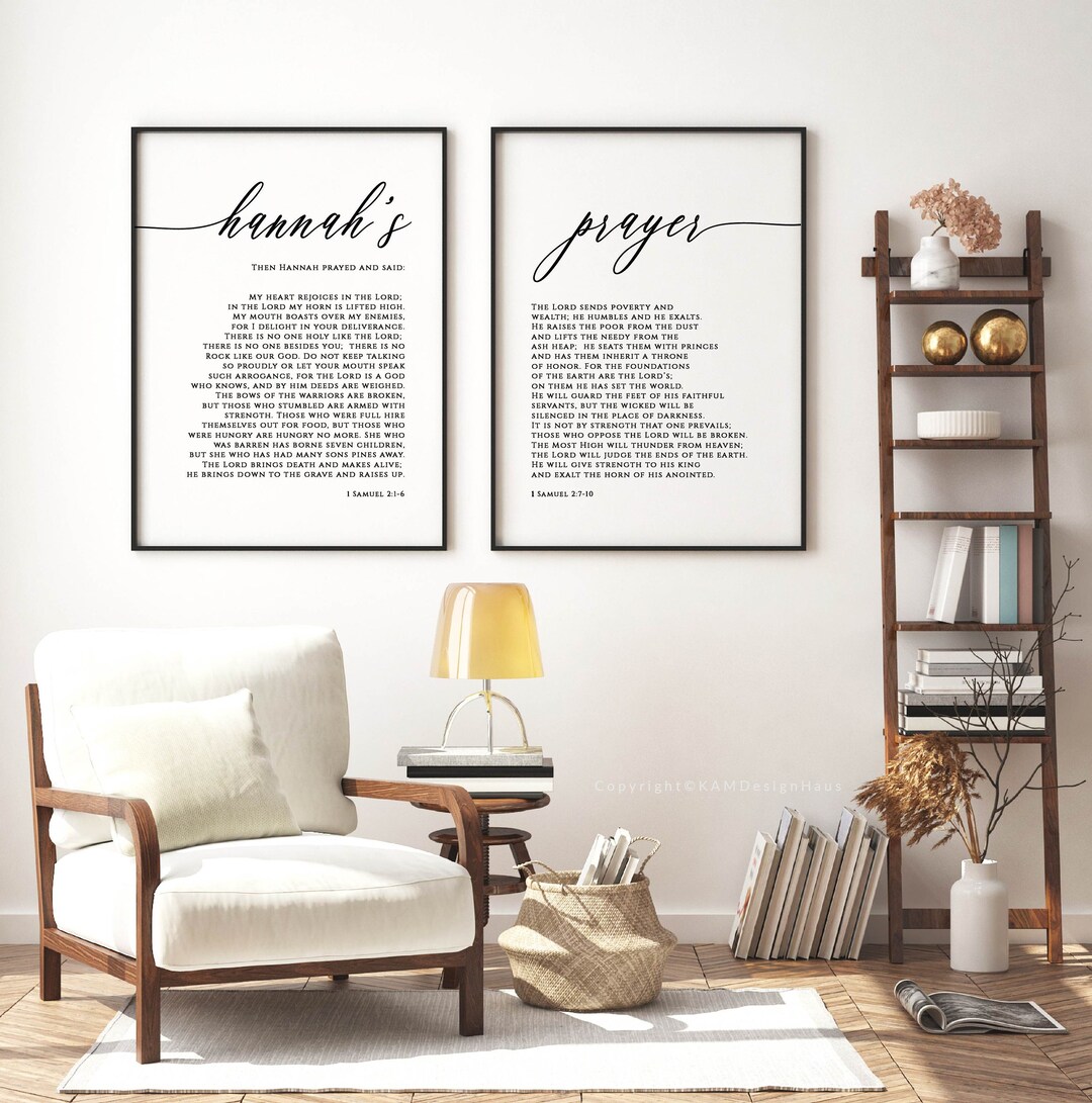 1 Samuel 2:1-10 Hannah's Prayer Bible Verse Wall Art - Etsy
