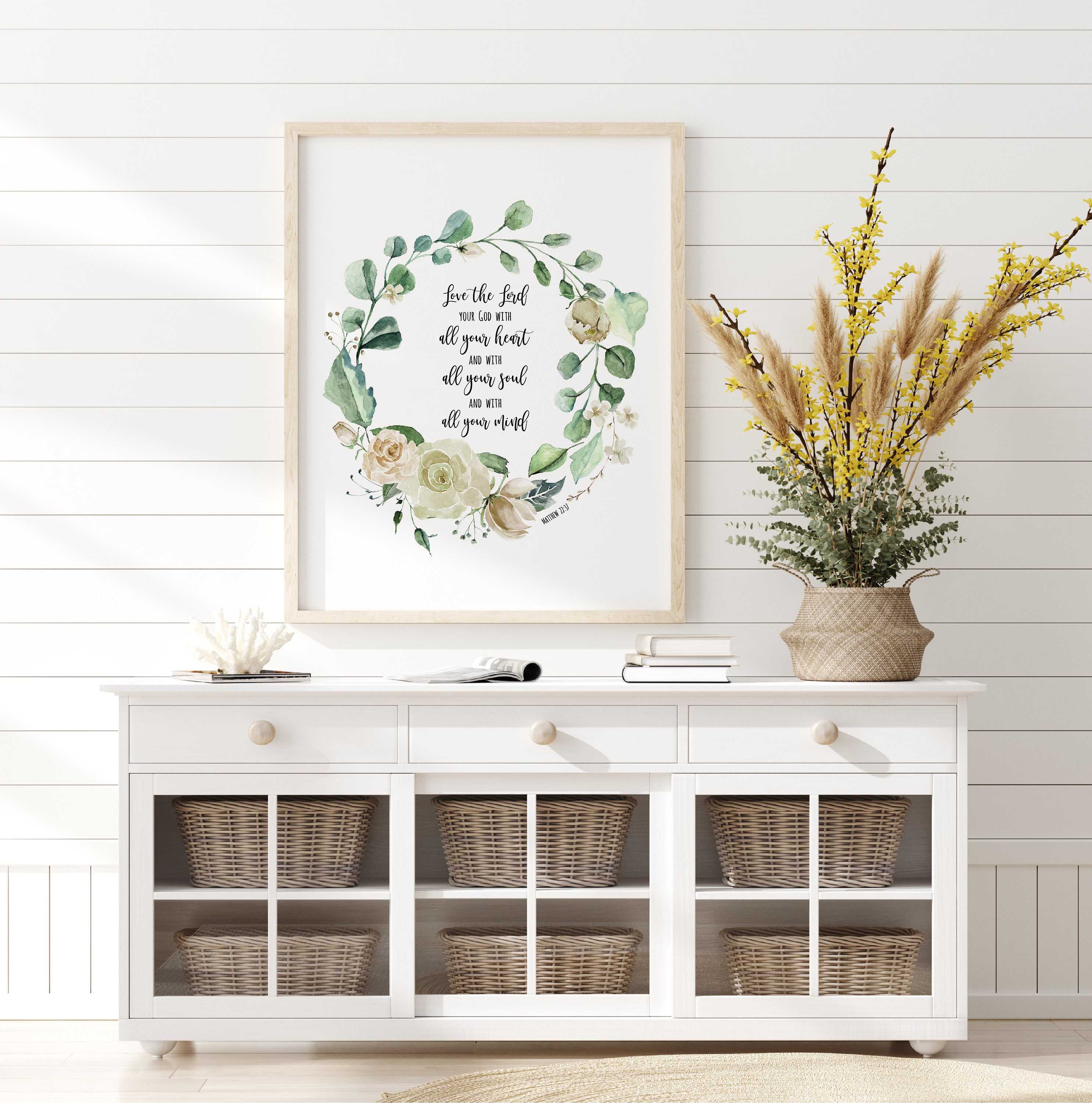 Matthew 22:37 Love The Lord Bible Verse Wall Art Printable | Etsy