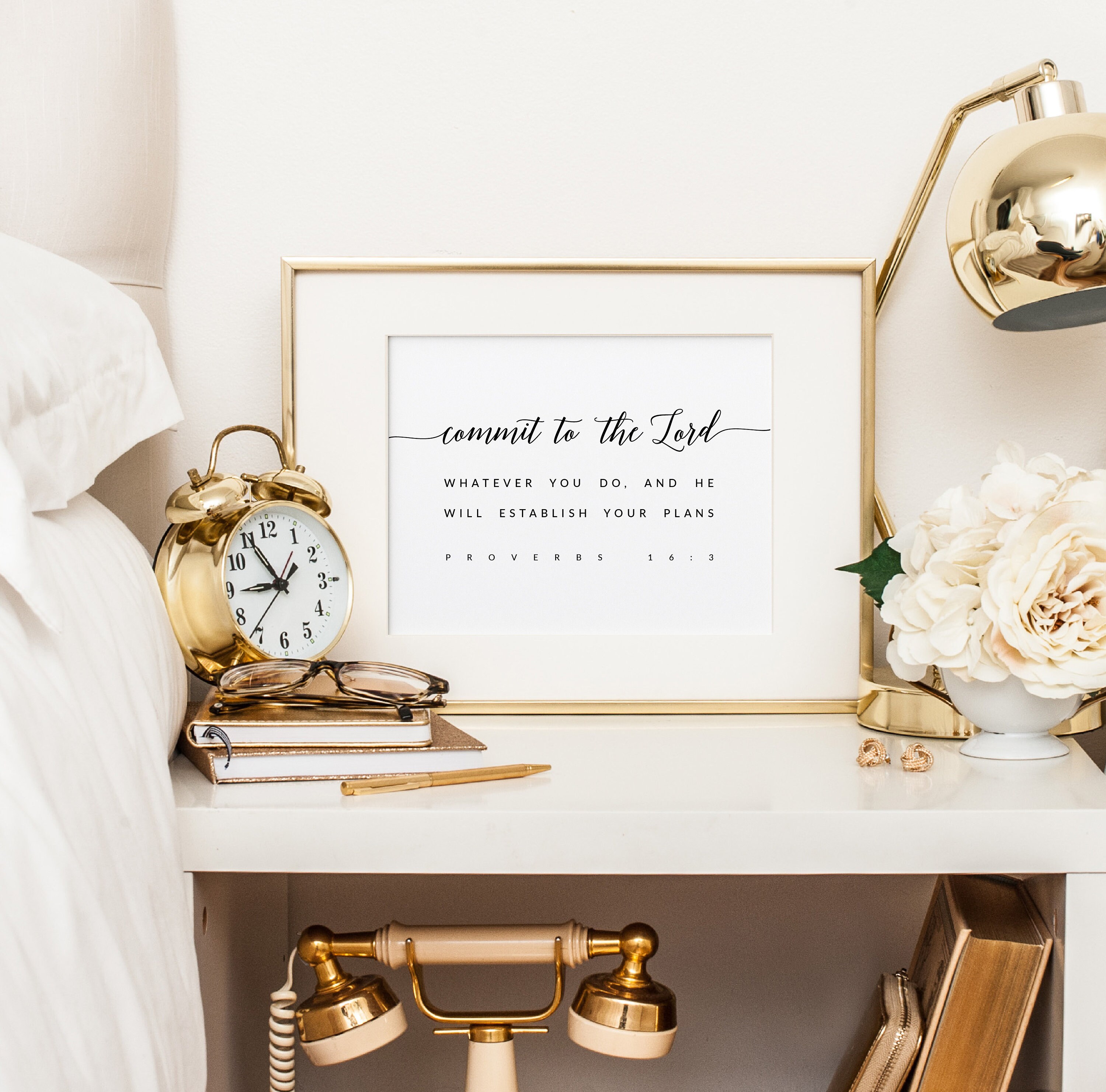 Proverbs 16:3 Commit to the Lord Bible Verse Wall Art - Etsy