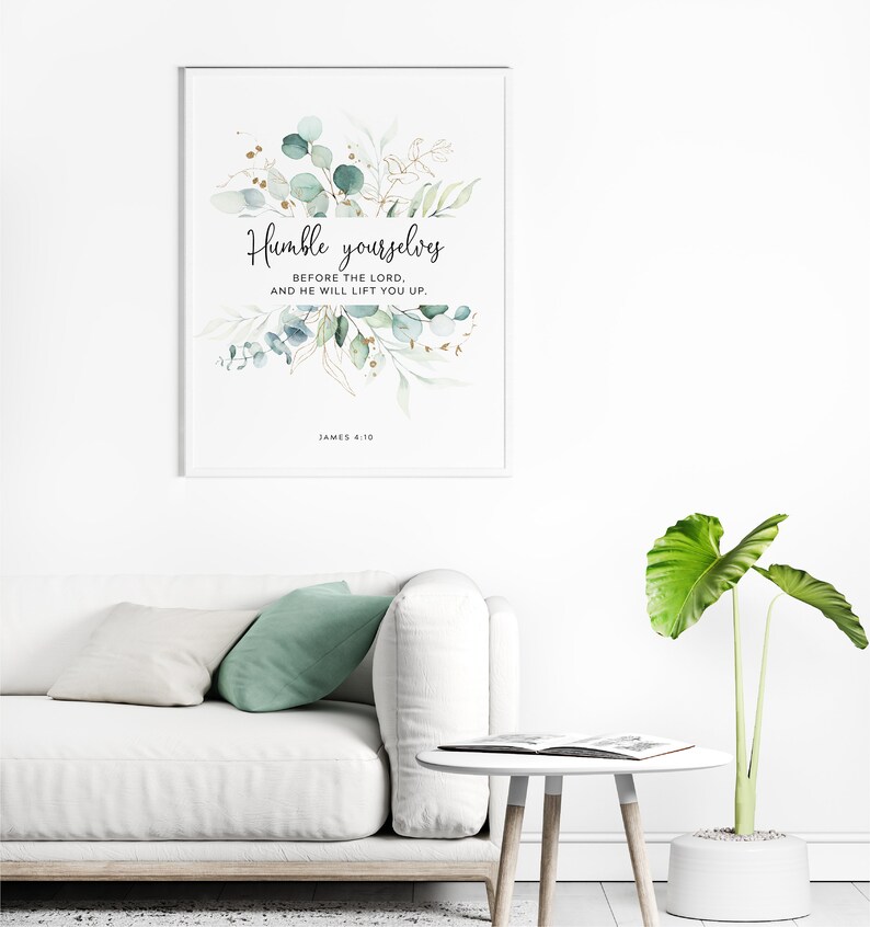James 4:10 Humble Yourselves Bible Verse Wall Art Printable | Etsy