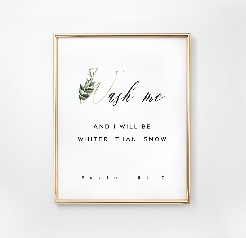 Psalm 51:7 Cleanse Me Wash Me Bible Verse Wall Art | Etsy