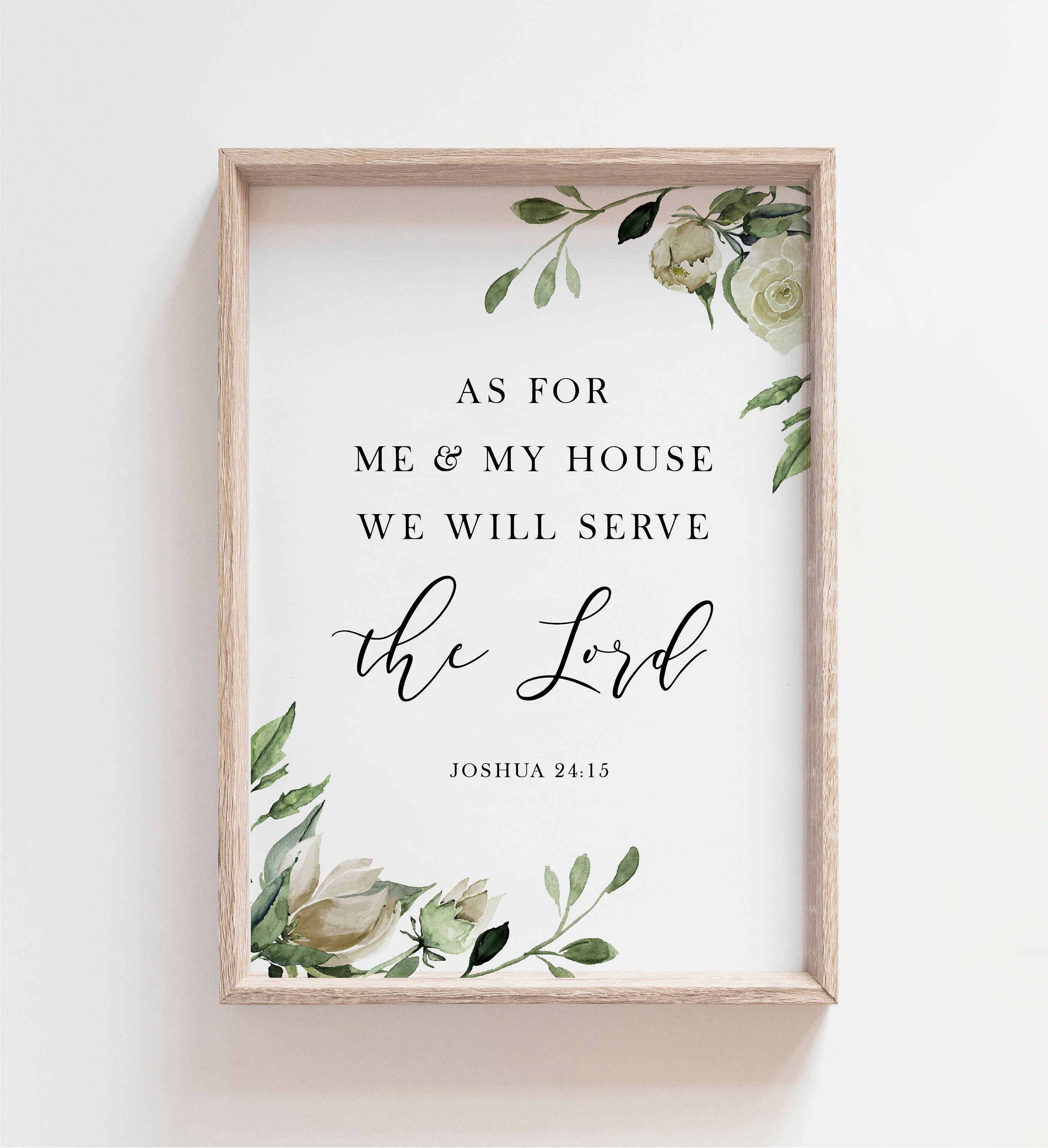 Joshua 24:15 We Willl Serve The Lord Bible Verse Wall Art | Etsy