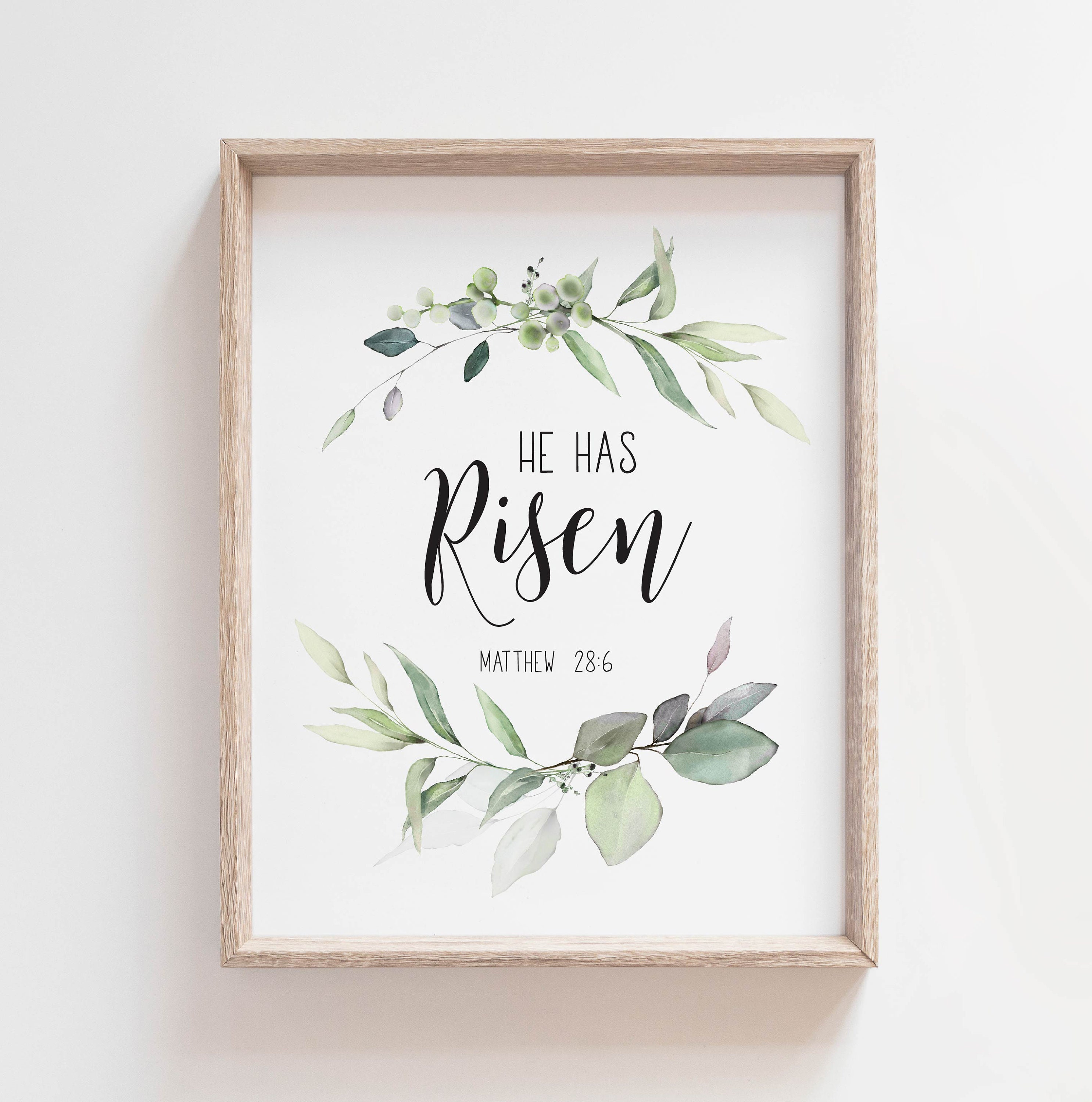 Matthew 28:6 He Has Risen Bible Verse Printable Wall Art - Etsy