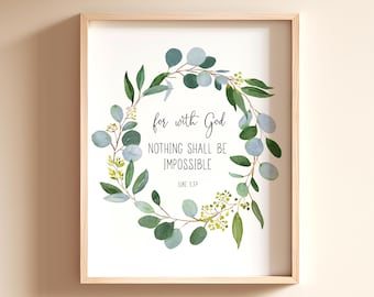 Luke 1:37 Bible Verse - Etsy