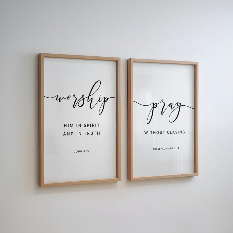 John 4:24 Worship Pray Bible Verse Wall Art, Printable Wall Art, Bible ...