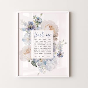 Psalm 86:11-12 Teach Me Bible Verse Wall Art, Printable Wall Art ...