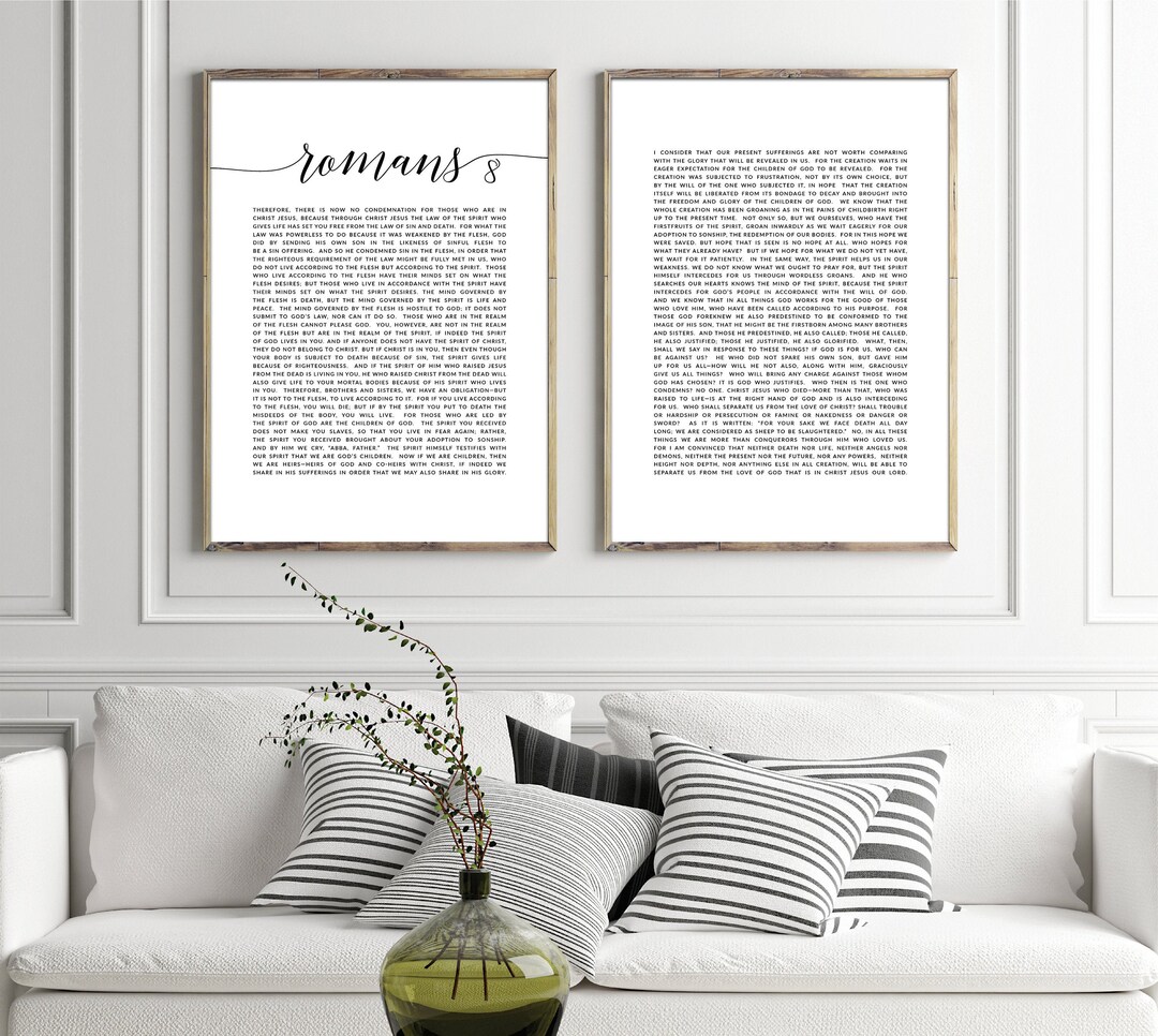 Romans 8 Bible Verse Wall Art Printable Wall Art Set of 2 - Etsy